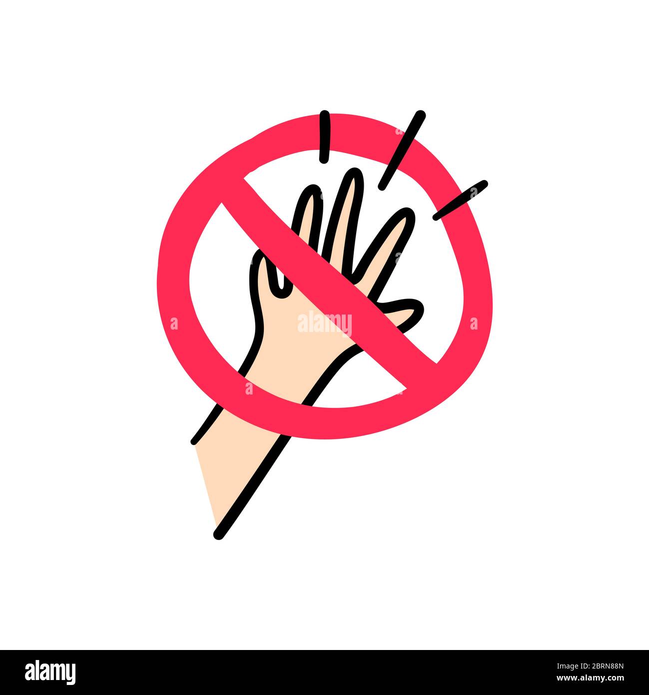 Do not touch warning sign. Hand drawn doodles Stock Vector Image & Art ...