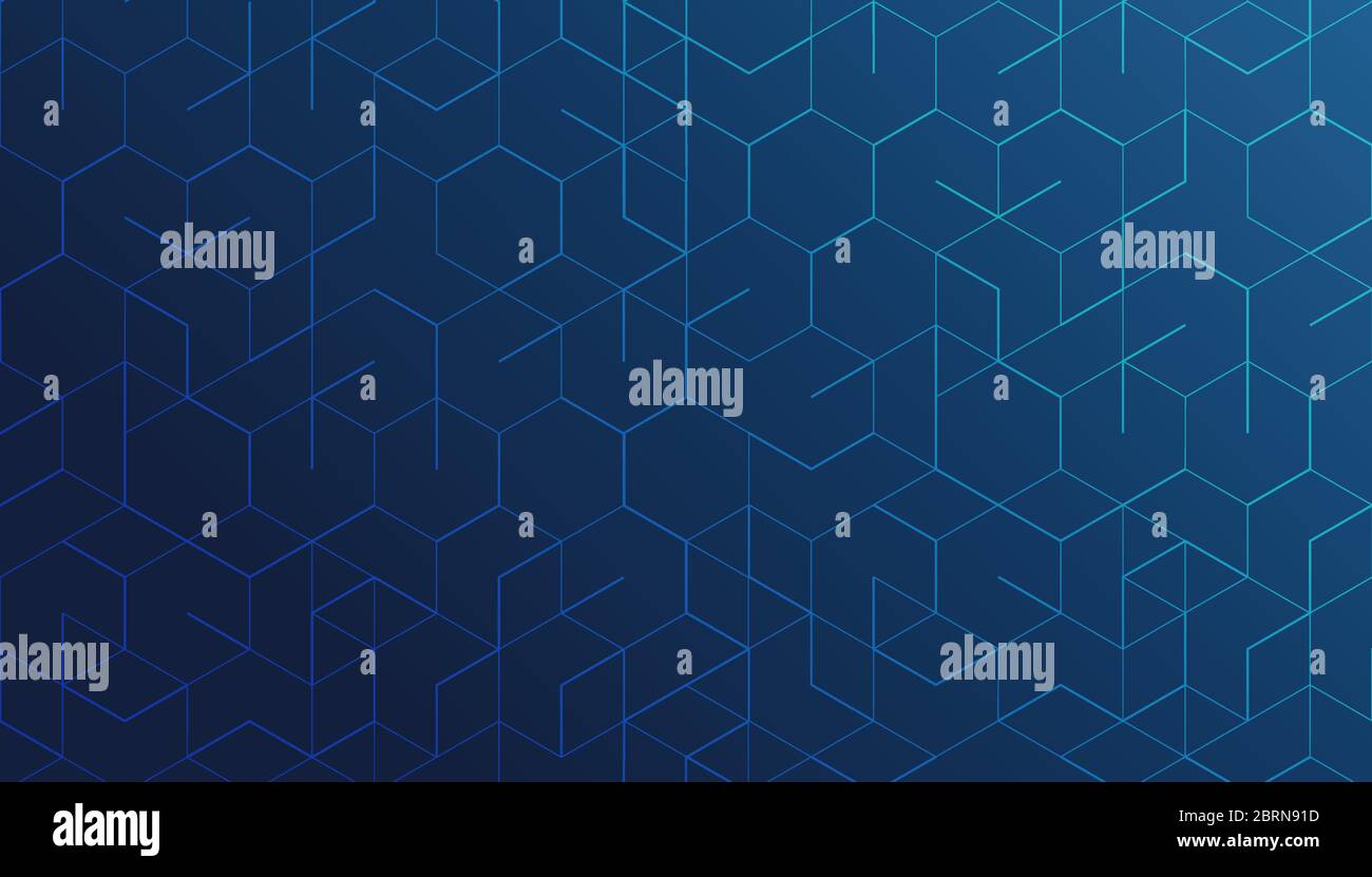 Abstract geometric lines on blue background. Technology and connection ...