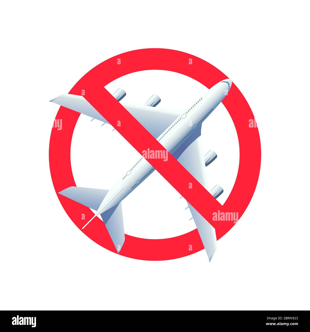 No flying sign isolated on white background. Sign of prohibition flying ...