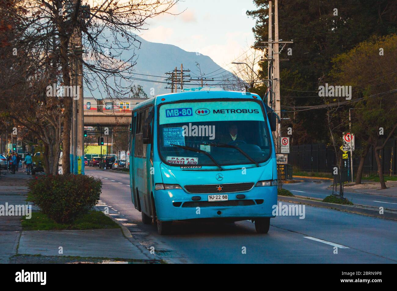 Santiago, Chile - July 2016: A public transport bus in Santiago Stock ...