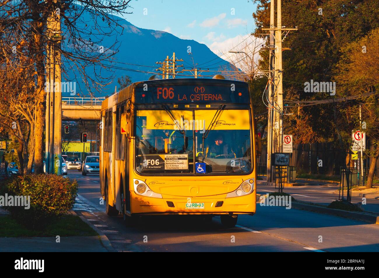Santiago, Chile - July 2016: A public transport bus in Santiago Stock ...