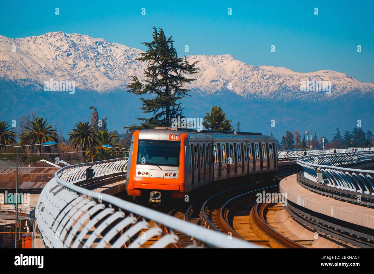 Santiago, Chile - July 2016: A Metro de Santiago Train at Line 4 Stock ...