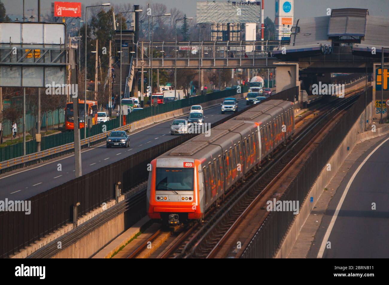 Santiago, Chile - July 2016: A Metro de Santiago Train at Line 4 Stock ...