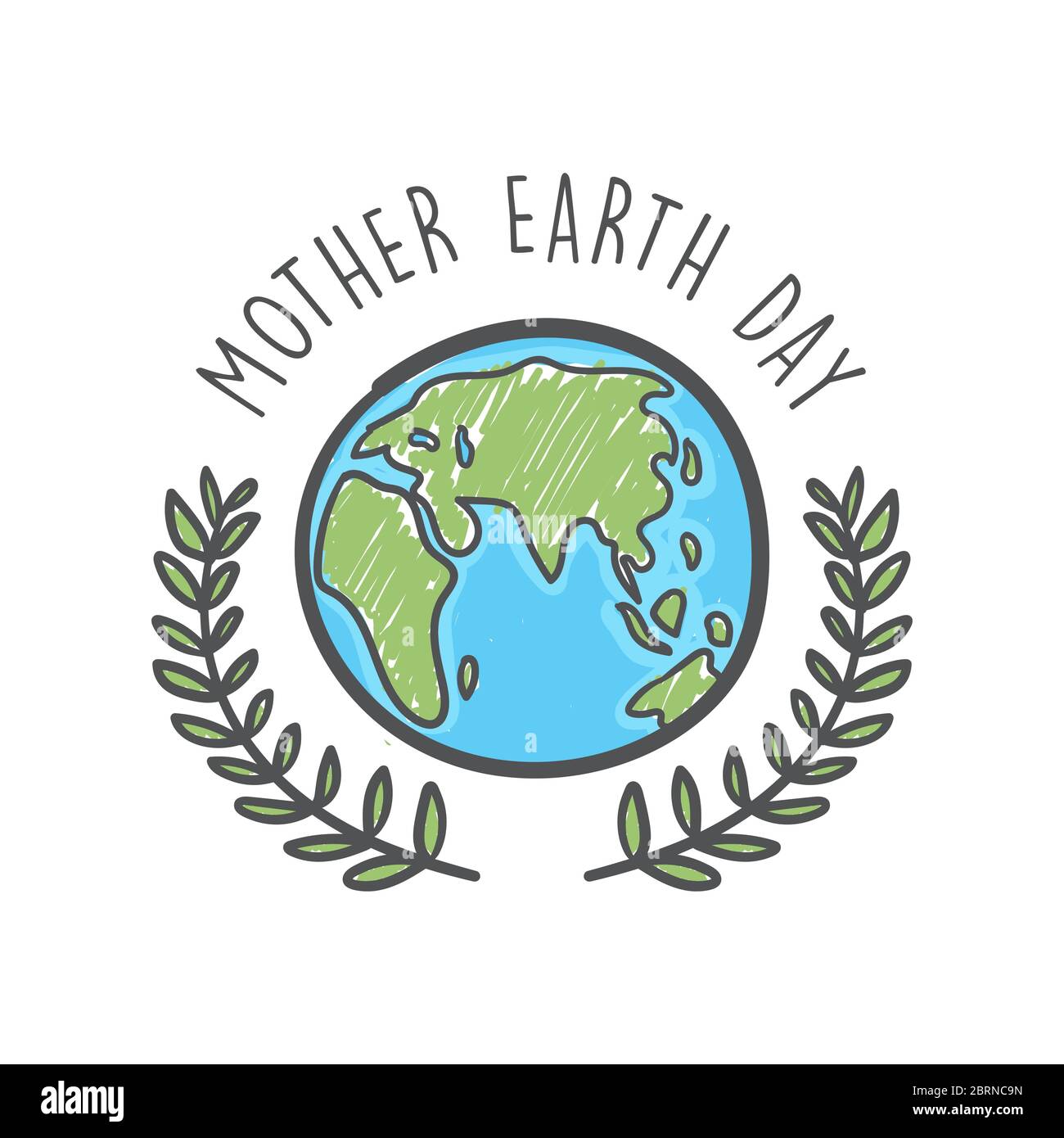 Hand drawn mother earth day. Ecology care and eco friendly concept ...