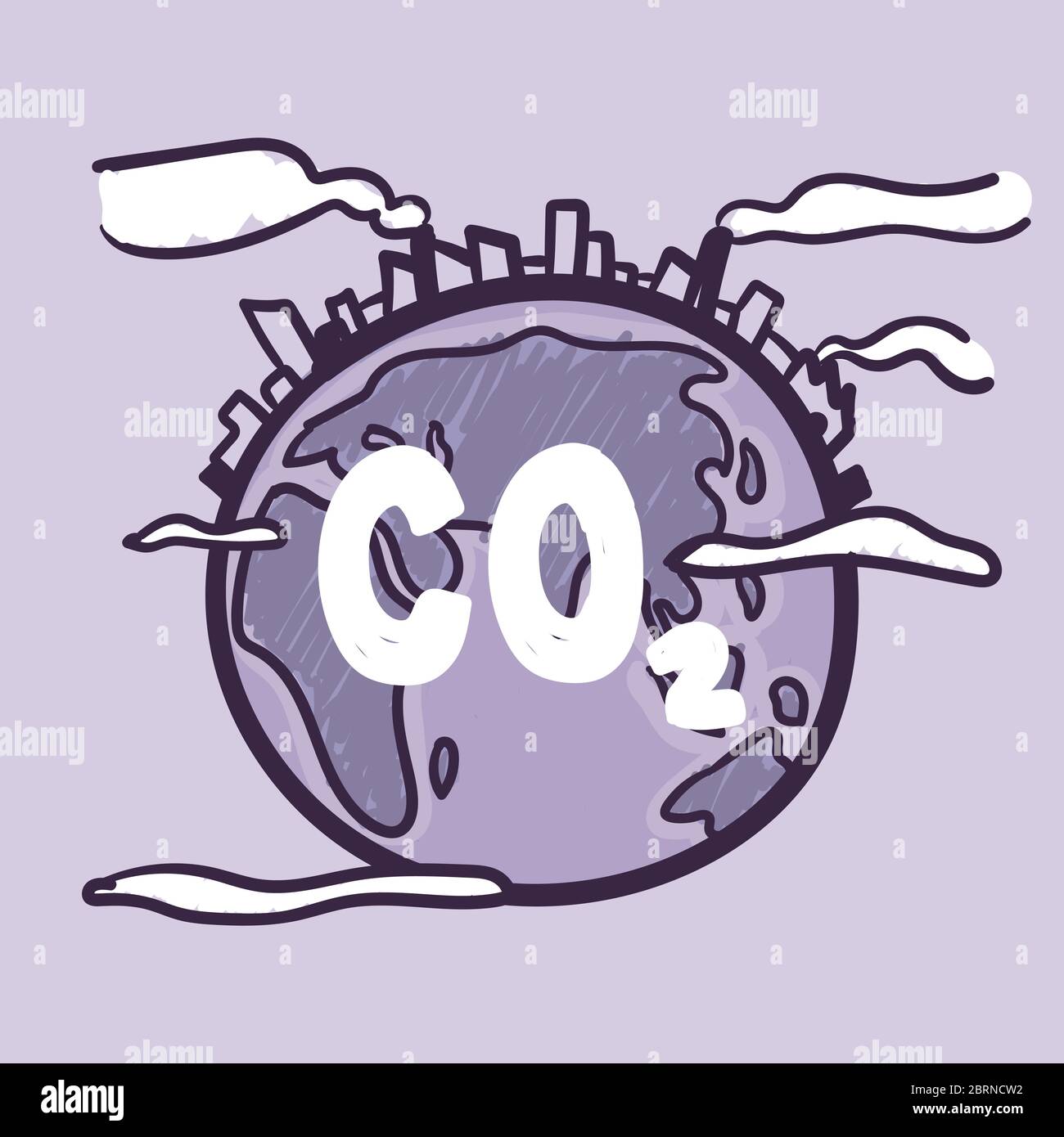 Earth globe suffering under climate change or Global Warming, CO2. Hand ...