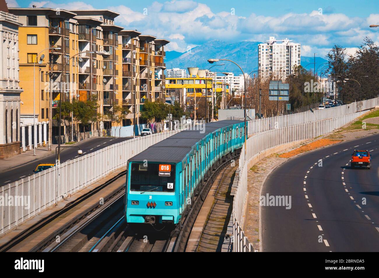 Santiago, Chile - August 2016: A Metro de Santiago Train at Line 2 ...