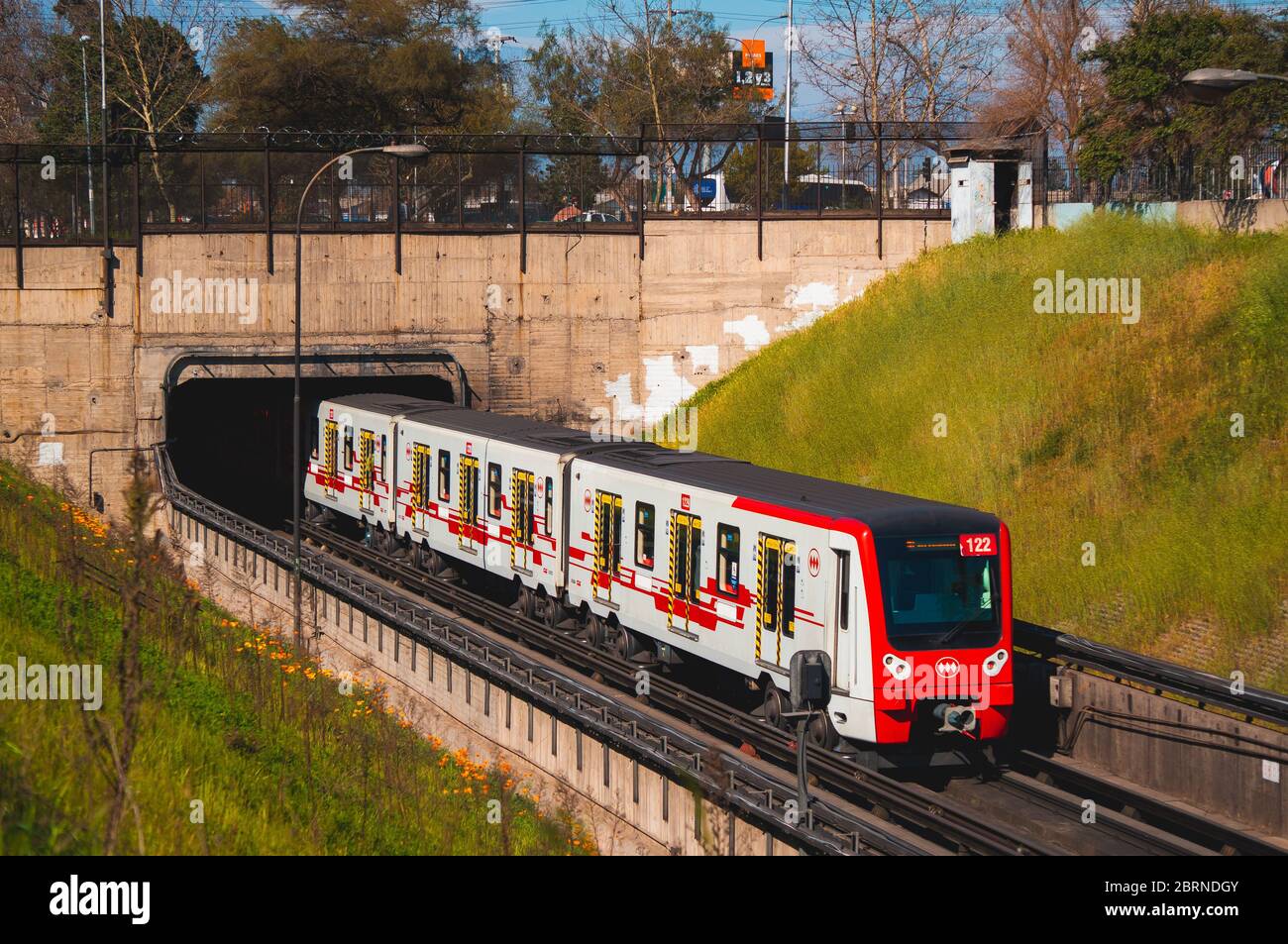 Santiago, Chile - August 2016: A Metro de Santiago train at Line 1 ...