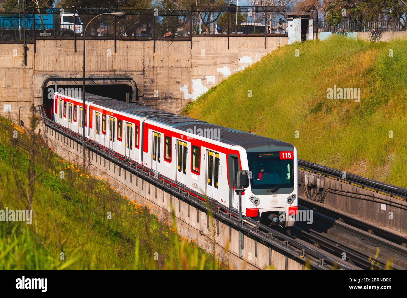 Santiago, Chile - August 2016: A Metro de Santiago train at Line 1 ...
