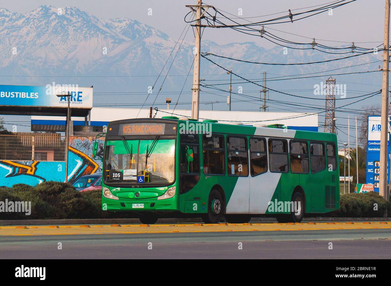 Santiago, Chile - July 2016: A public transport bus in Santiago Stock ...