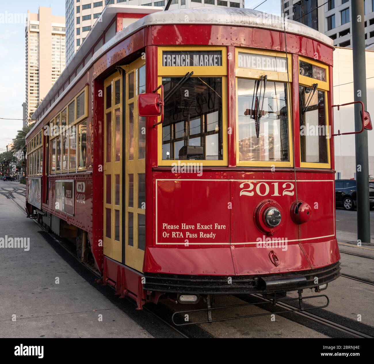 New Orleans, United States: March 1, 2020: French Market Trolley parks ...