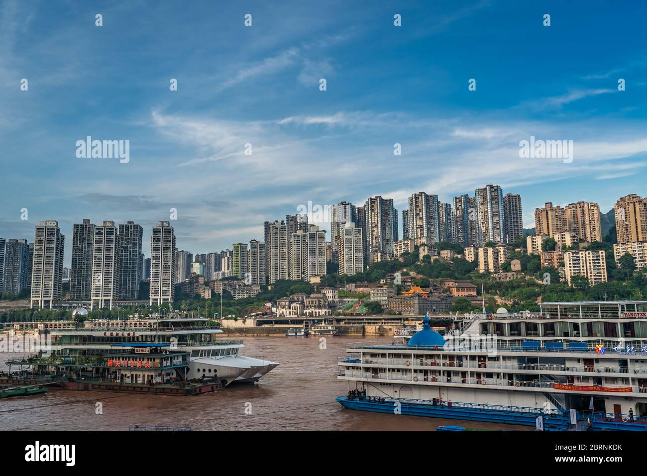 Chongqing, China - August 2019 : Luxury passengers cruise ships ready ...
