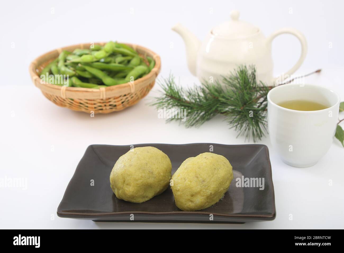 Rice cakes with Crashed Sweet Bean sauce Stock Photo - Alamy