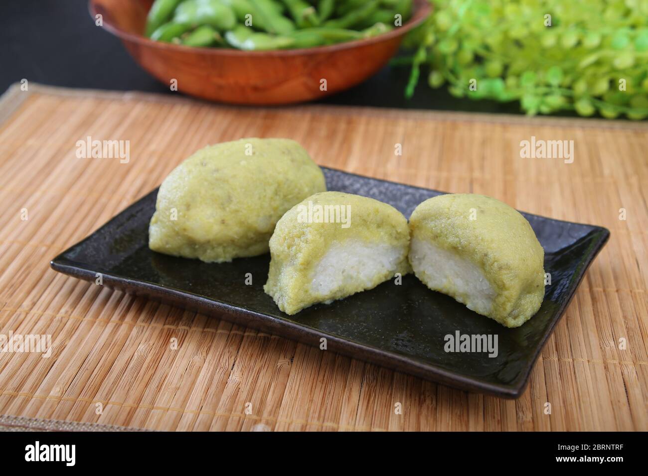 Rice cakes with Crashed Sweet Bean sauce Stock Photo - Alamy