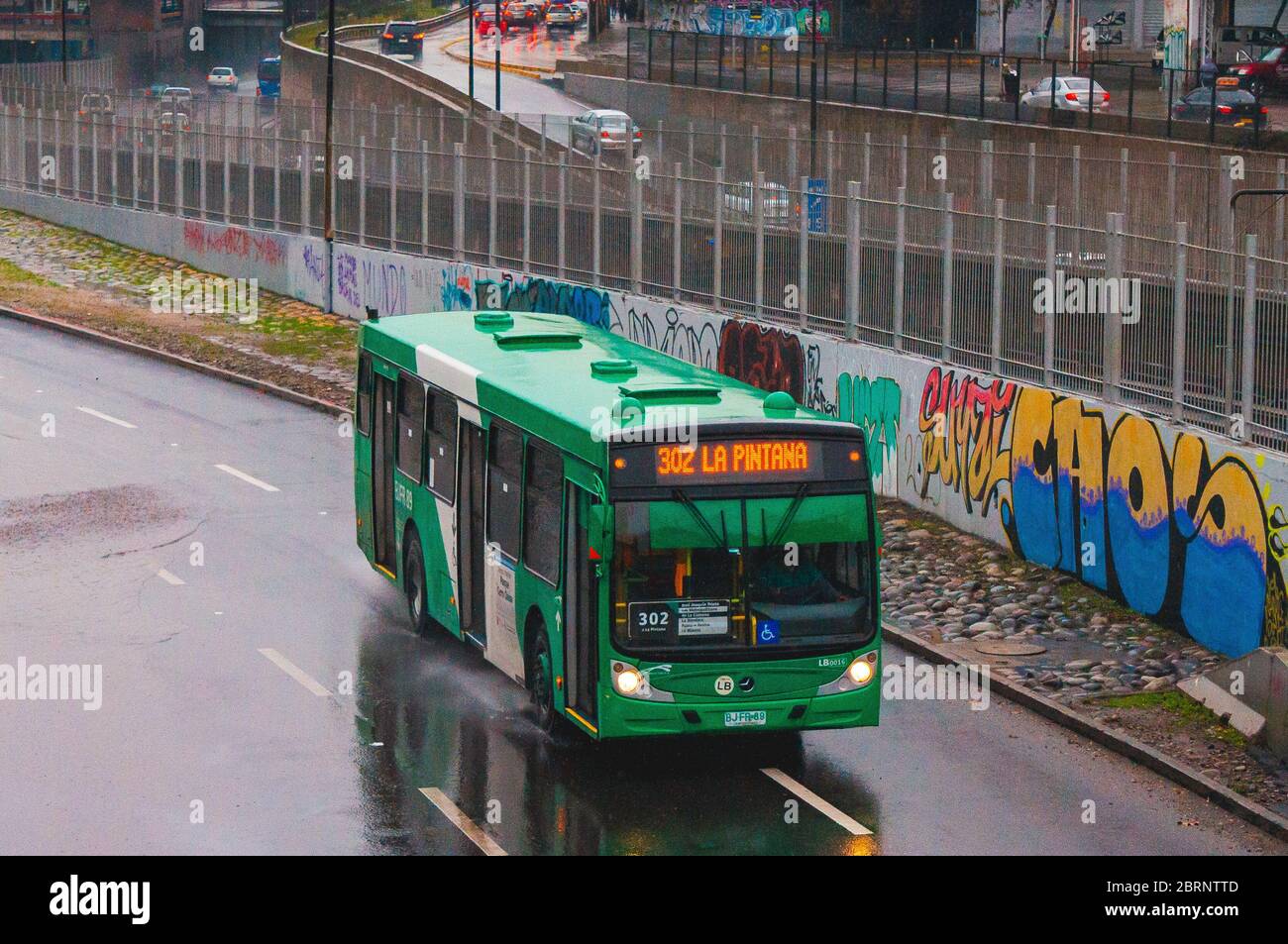 Santiago, Chile - June 2016: A public transport bus in Santiago Stock ...