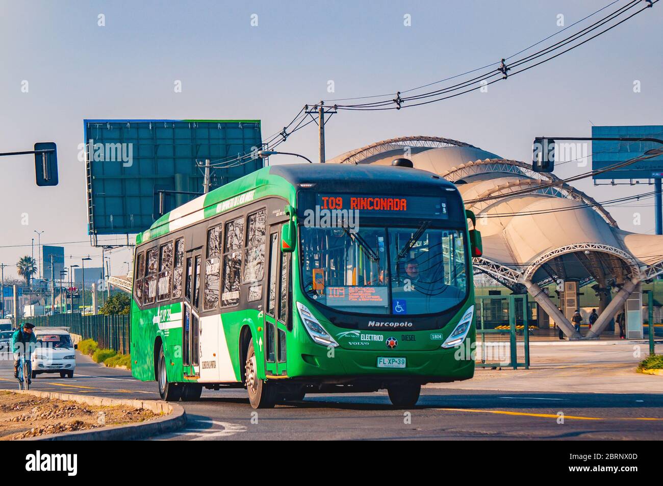 Santiago, Chile - June 2016: A public transport bus in Santiago Stock ...