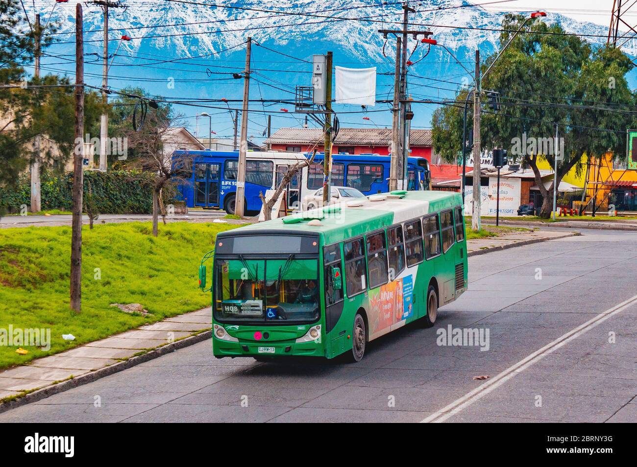 Santiago, Chile - July 2016: A public transport bus in Santiago Stock ...