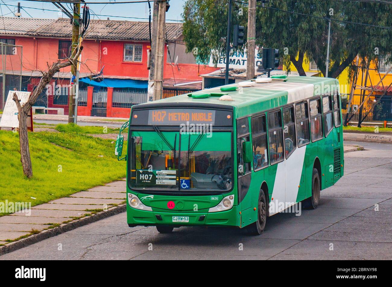 Santiago, Chile - July 2016: A public transport bus in Santiago Stock ...