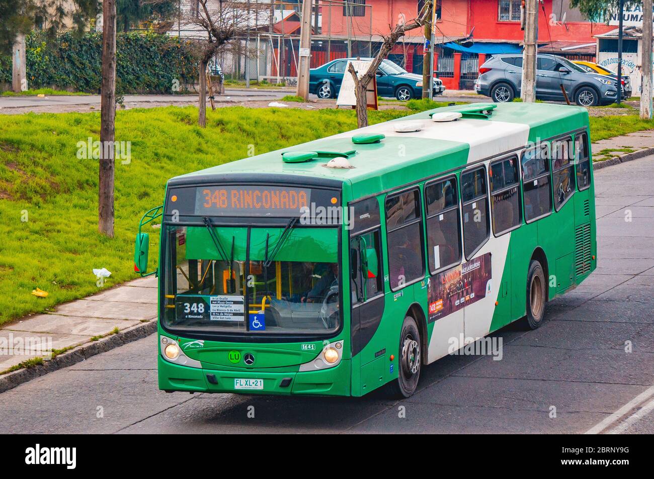 Santiago, Chile - July 2016: A public transport bus in Santiago Stock ...