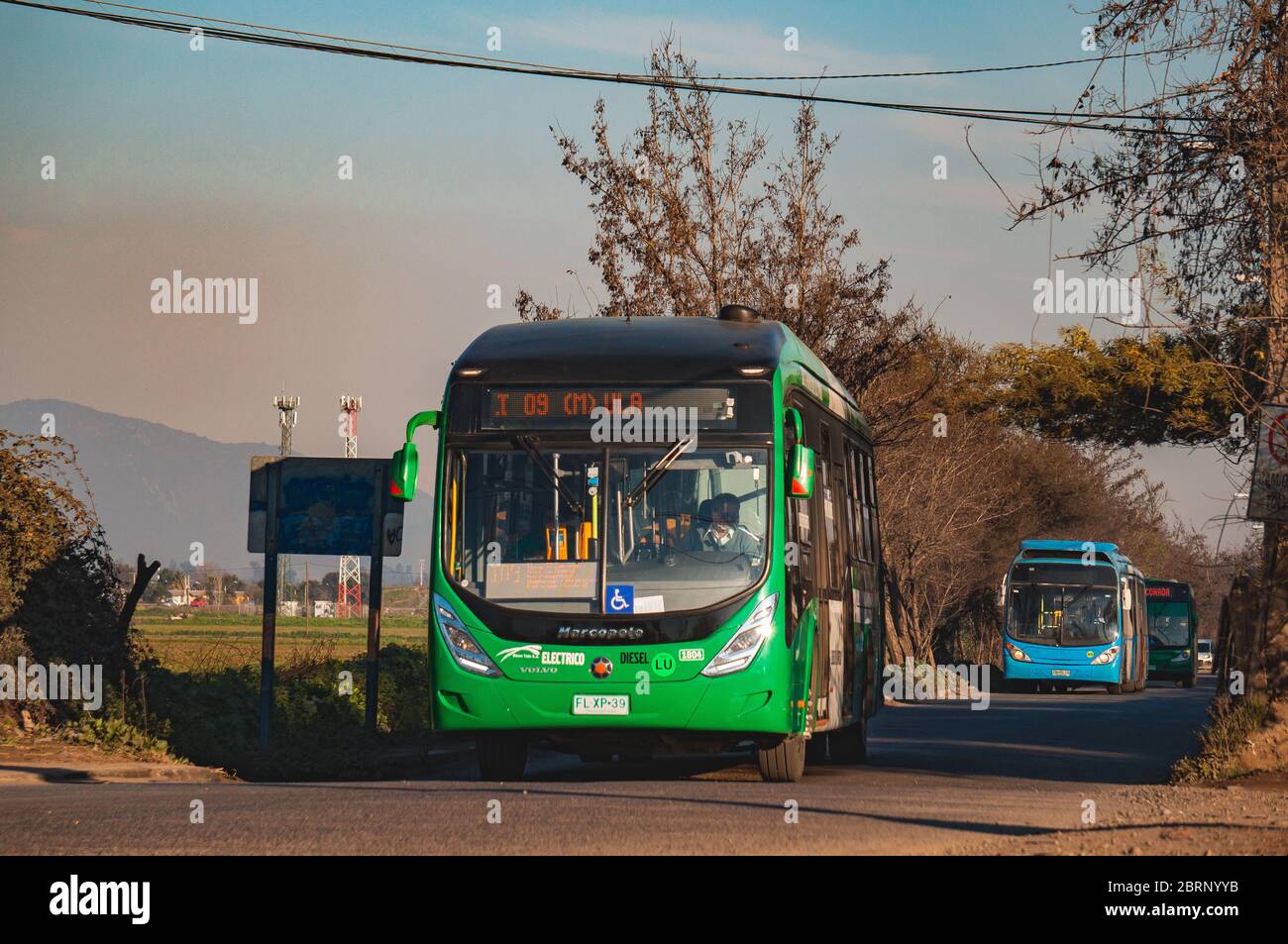 Santiago, Chile - July 2016: A public transport bus in Santiago Stock ...