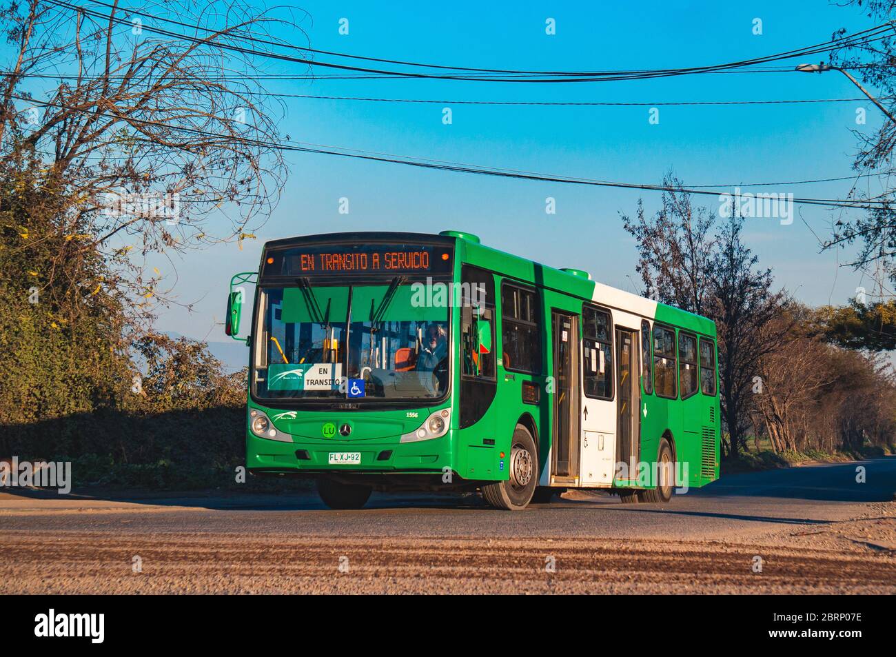Santiago, Chile - July 2016: A public transport bus in Santiago Stock ...