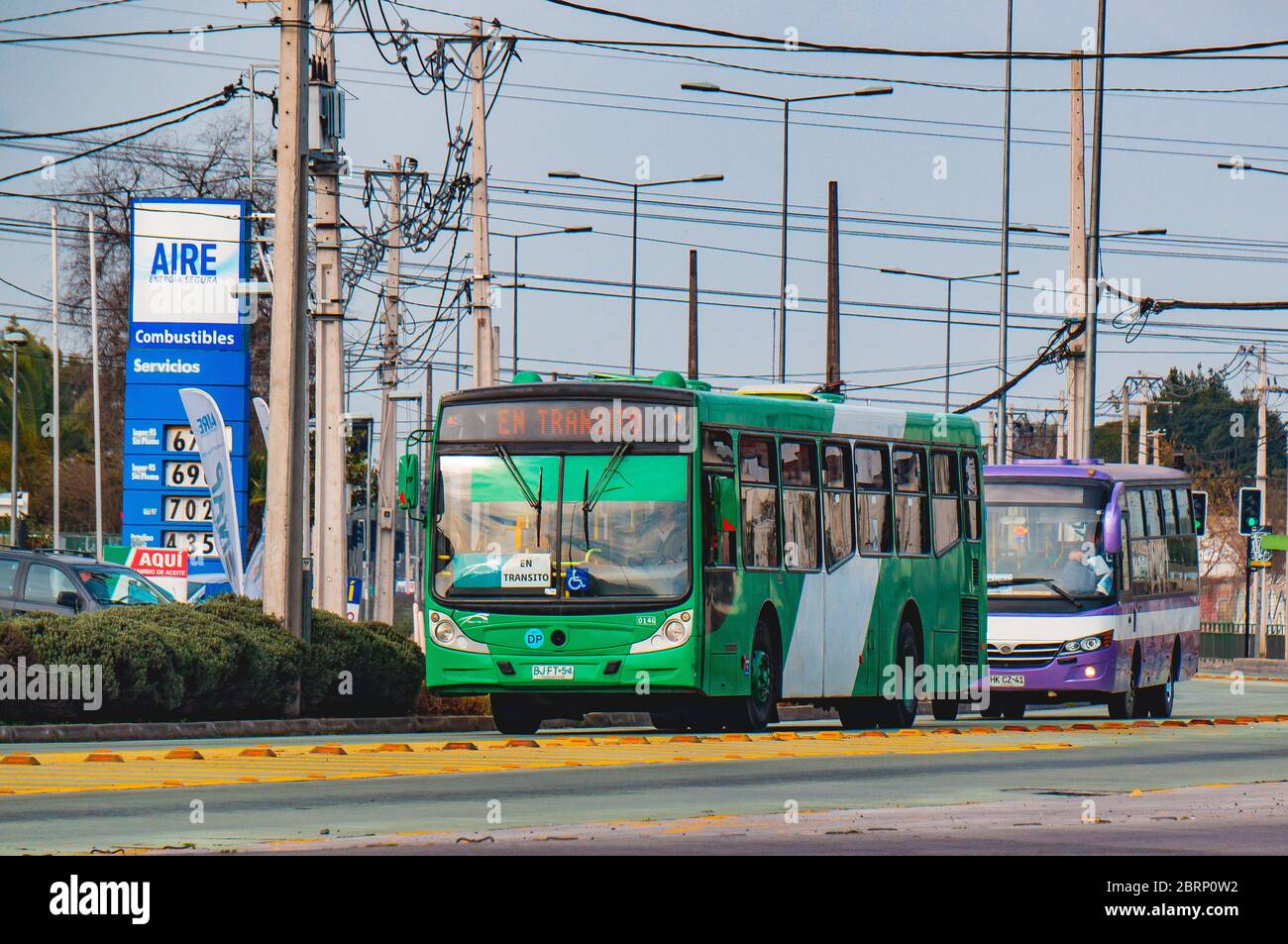 Santiago, Chile - July 2016: A public transport bus in Santiago Stock ...