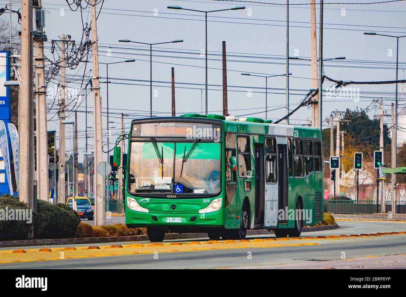 Santiago, Chile - July 2016: A public transport bus in Santiago Stock ...