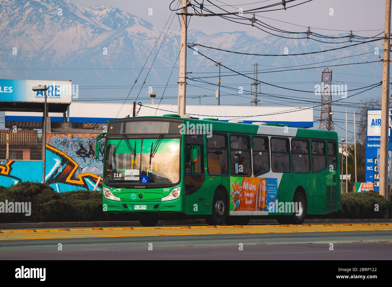 Santiago, Chile - July 2016: A public transport bus in Santiago Stock ...