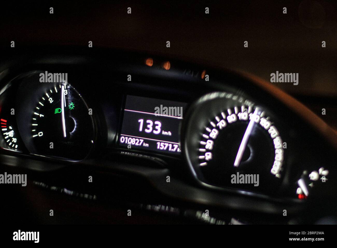 Front illuminated car panel at night, speed and dynamics Stock Photo ...