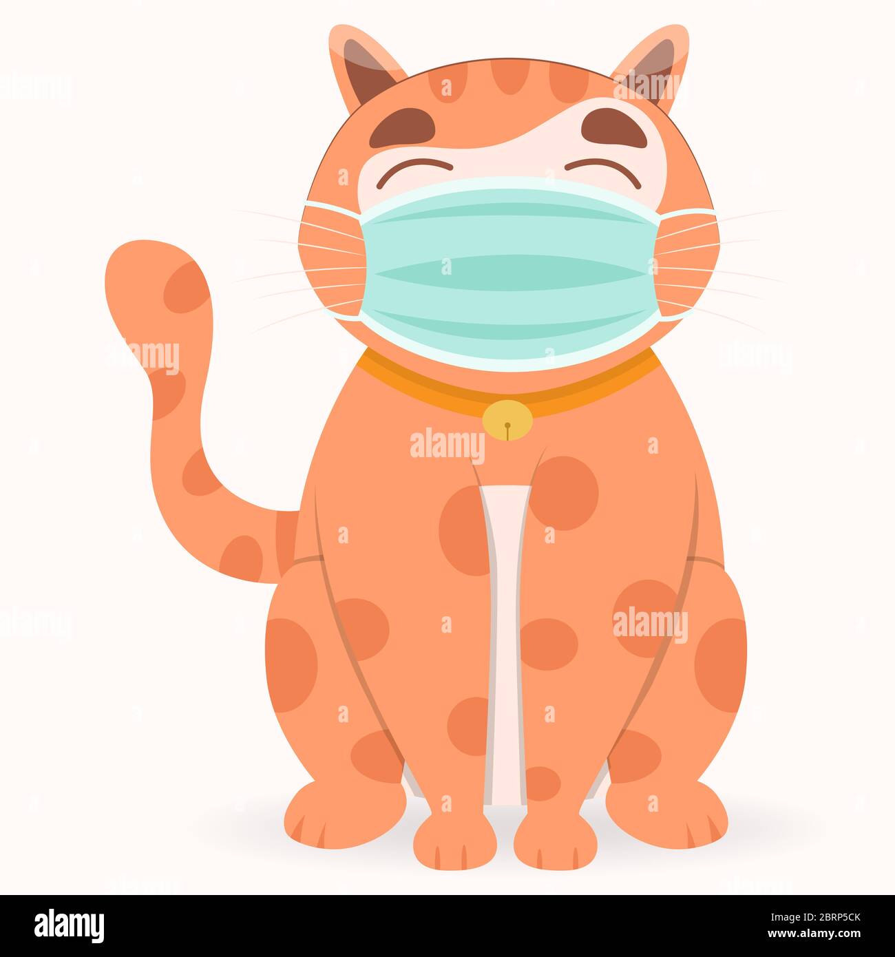 Cute Orange cats wearing medical mask because protect of Coronavirus ...