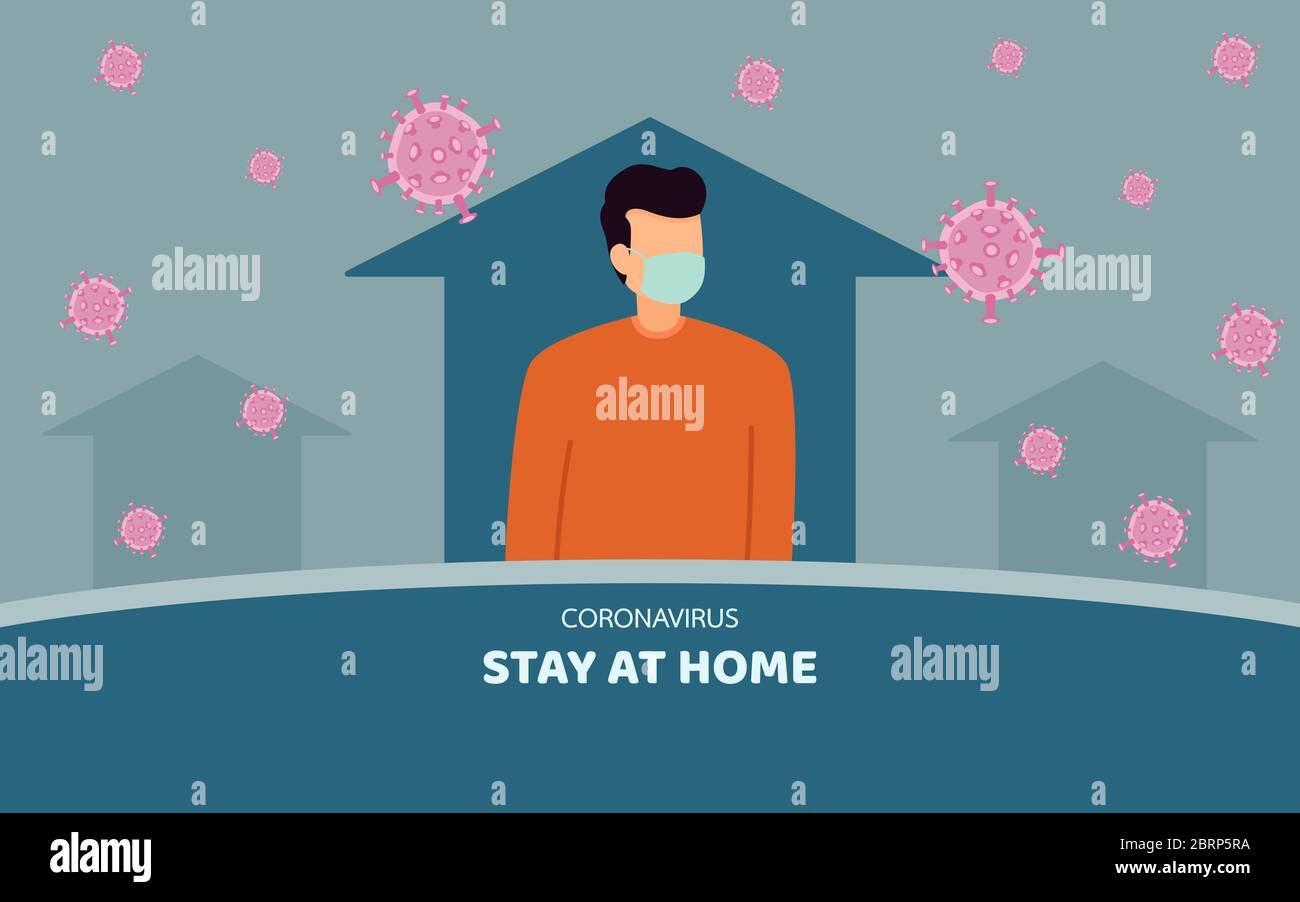 People wearing mask Stay at home awareness social media coronavirus ...
