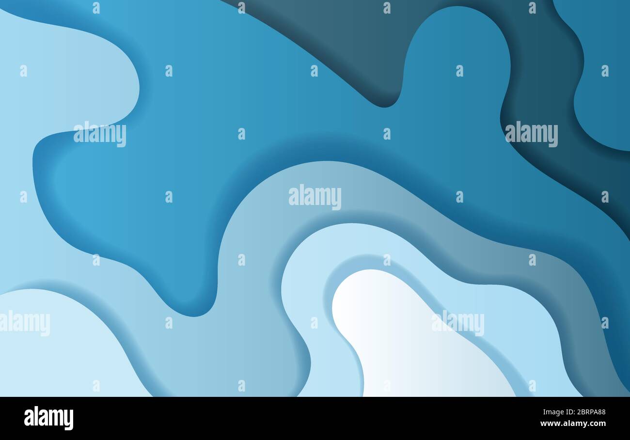 Paper art and craft of Abstract Curve shape blue sky background,shadow ...