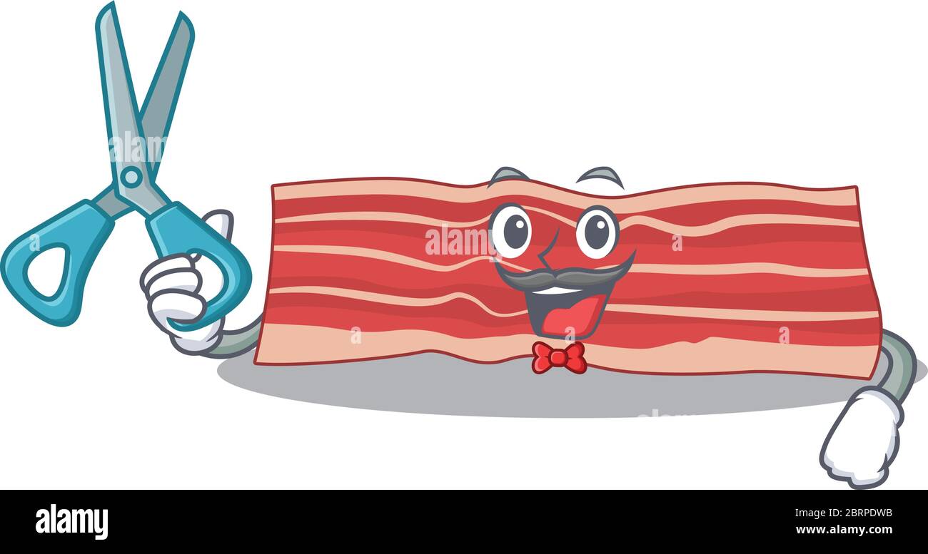 Bacon cartoon character design as talented barber Stock Vector Image ...