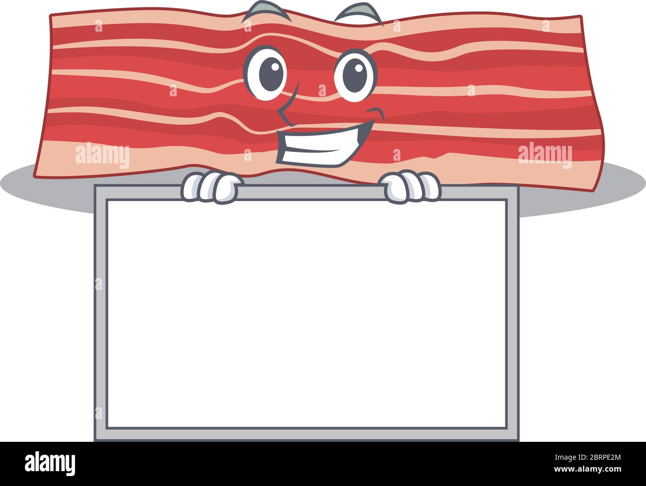 Bacon cartoon design style standing behind a board Stock Vector Image ...