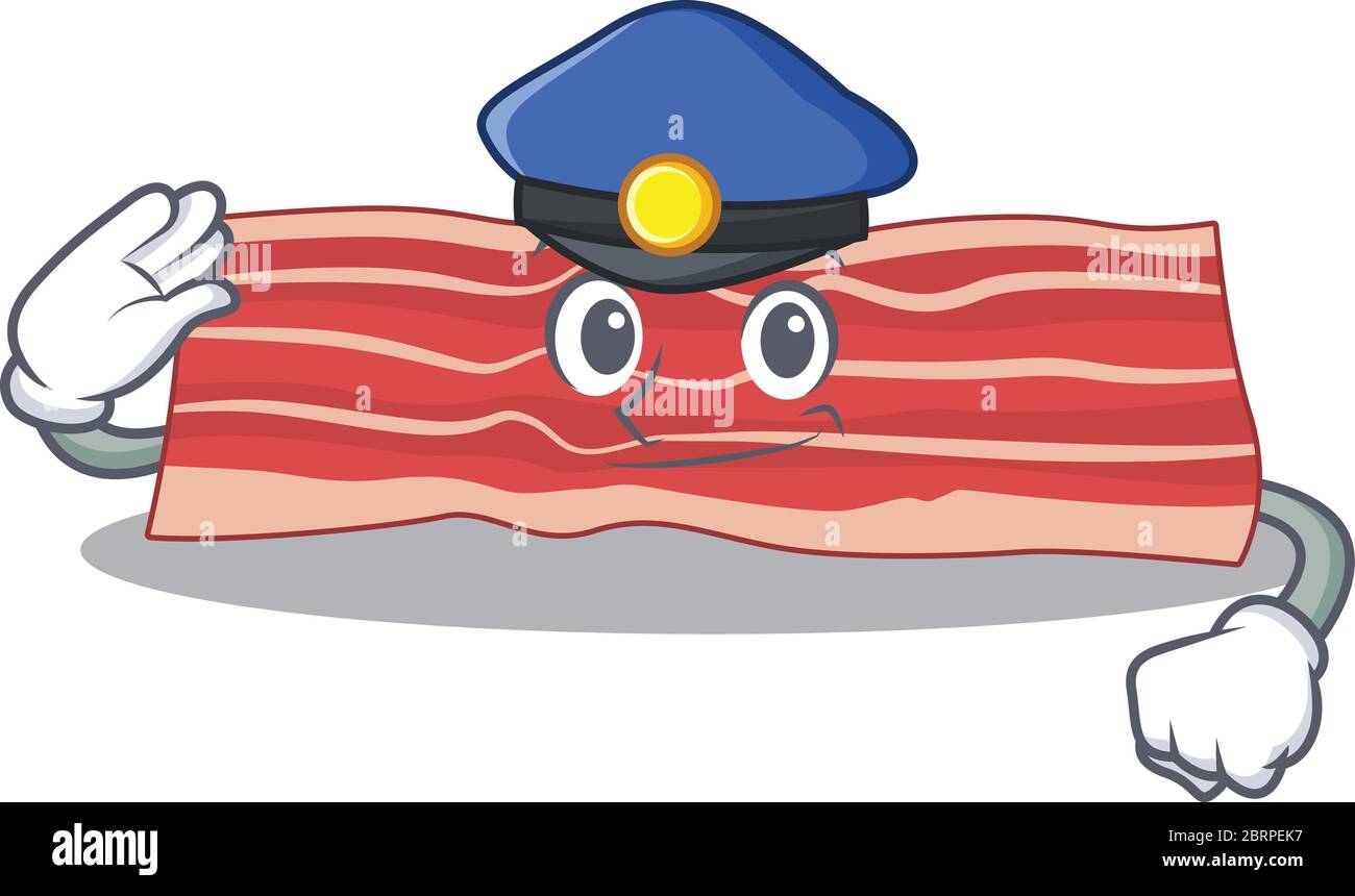 Police officer cartoon drawing of bacon wearing a blue hat Stock Vector ...