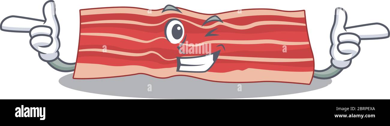 Cartoon design of bacon showing funny face with wink eye Stock Vector ...