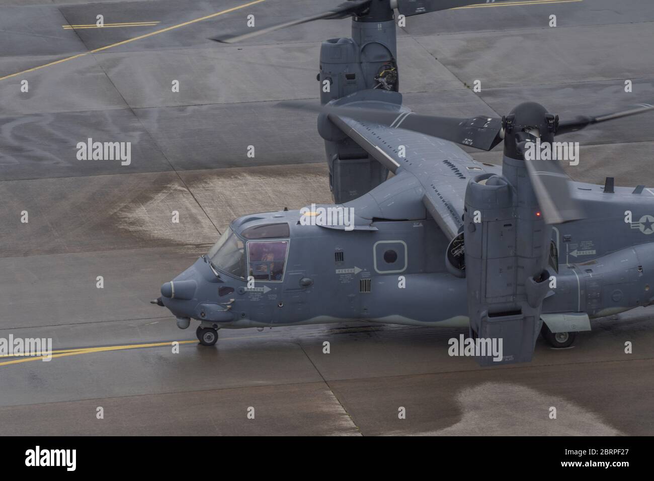 A CV-22 Osprey assigned to the 21st Special Operations Squadron taxis ...
