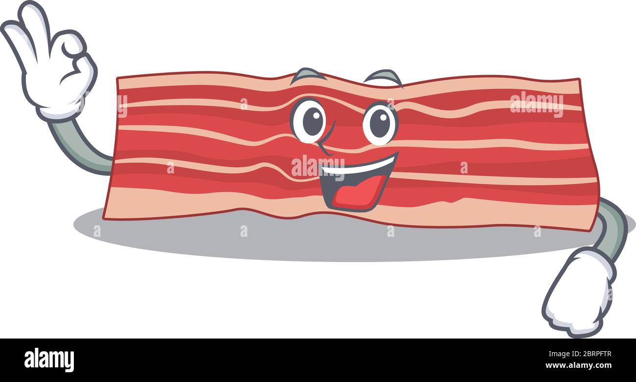 Bacon mascot design style showing Okay gesture finger Stock Vector ...