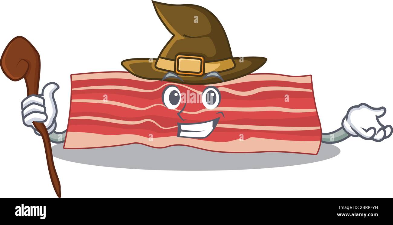 Bacon funny but sneaky witch cartoon character design Stock Vector ...