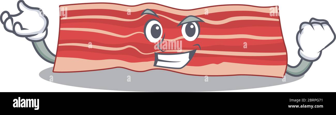 A funny cartoon design concept of bacon with happy face Stock Vector ...