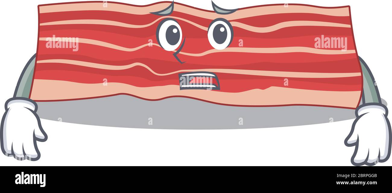 Cartoon design style of bacon having worried face Stock Vector Image ...