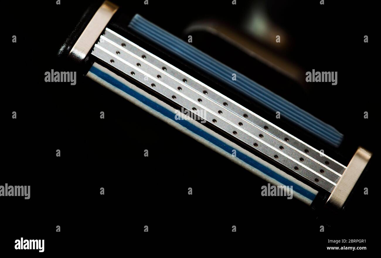 Sharp Metal Razor Blade Shaving Machine Photo Stock Photo - Alamy