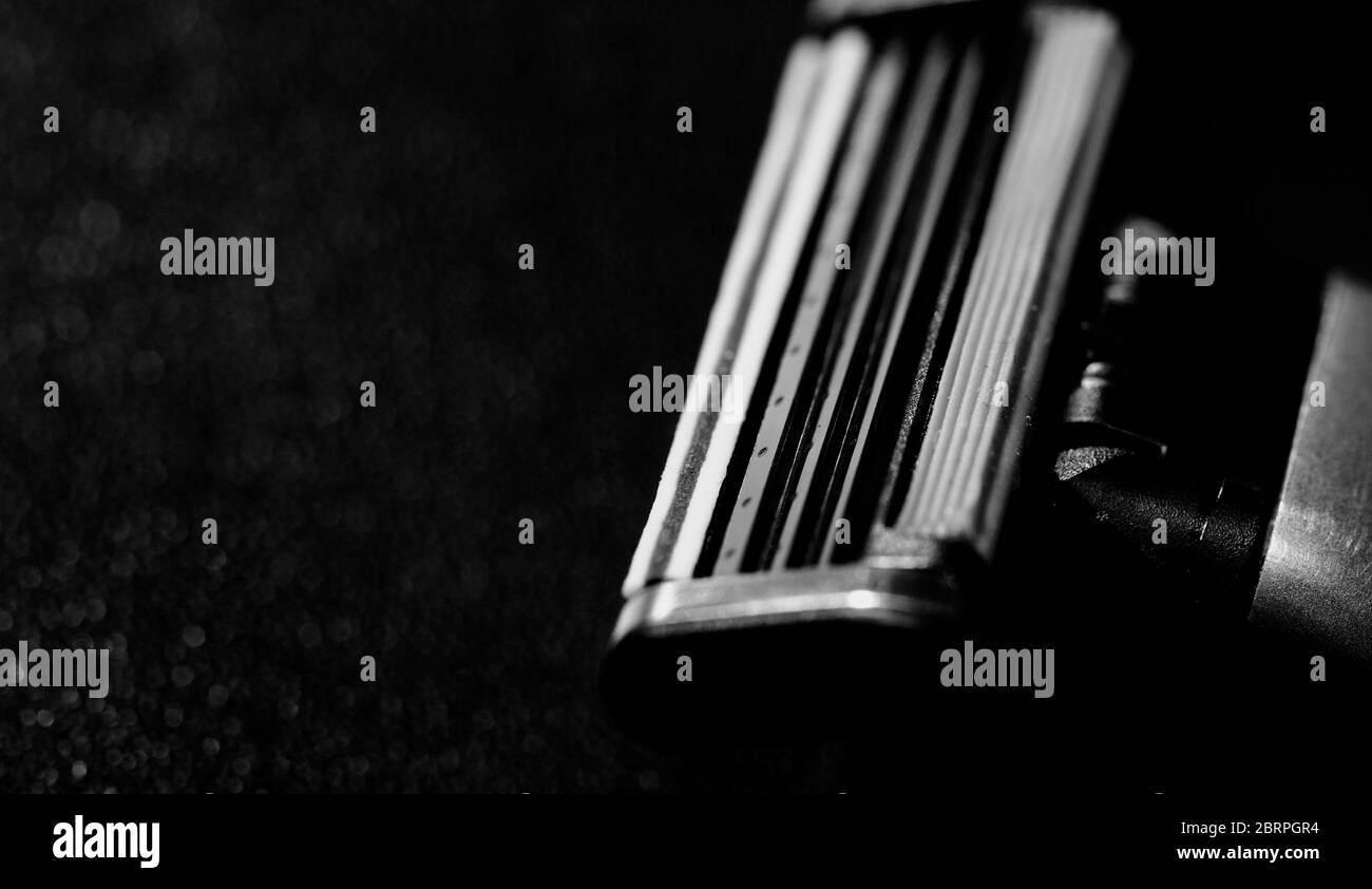 Sharp Metal Razor Blade Shaving Machine Photo Stock Photo - Alamy