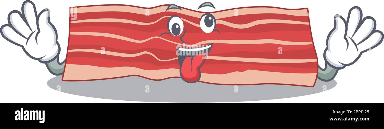 A mascot design of bacon having a funny crazy face Stock Vector Image ...