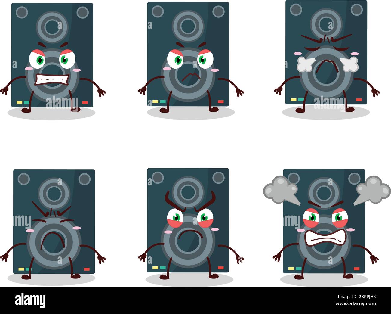 Loudspeaker cartoon character with various angry expressions Stock ...