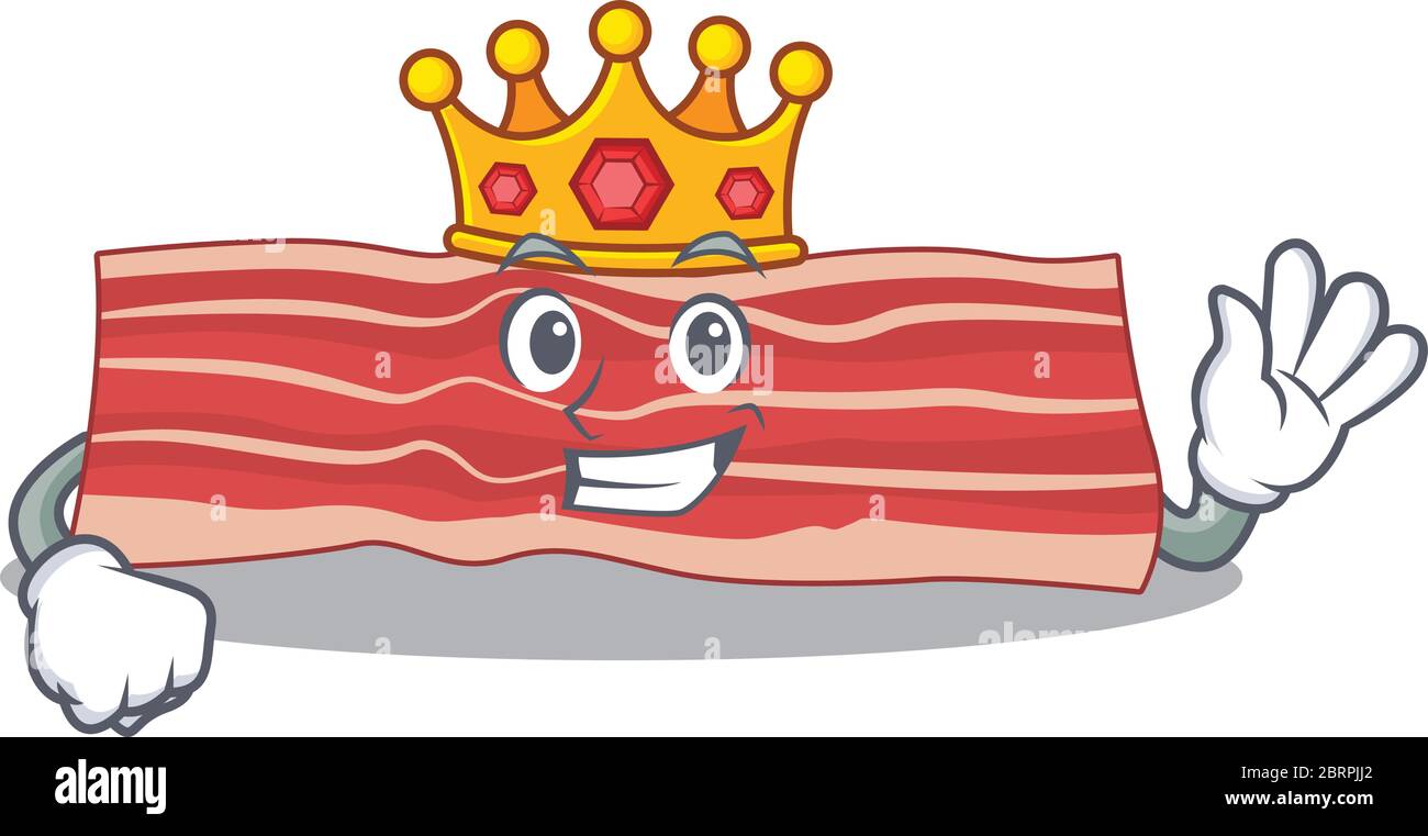 A Wise King of bacon mascot design style with gold crown Stock Vector ...