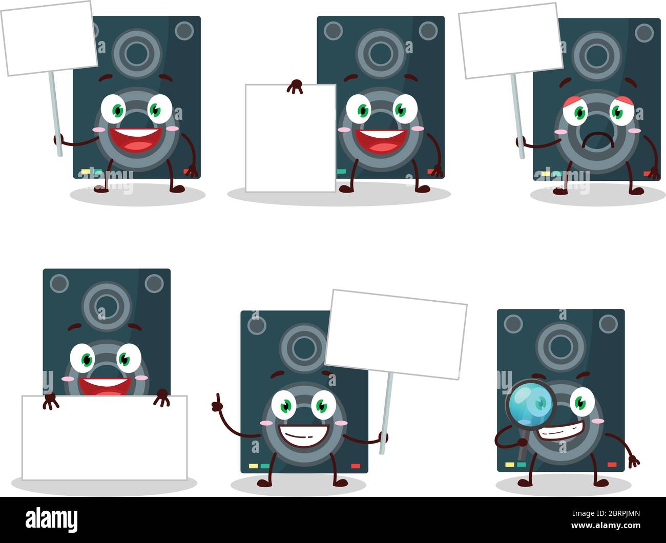 Loudspeaker cartoon with character bring information board Stock Vector ...