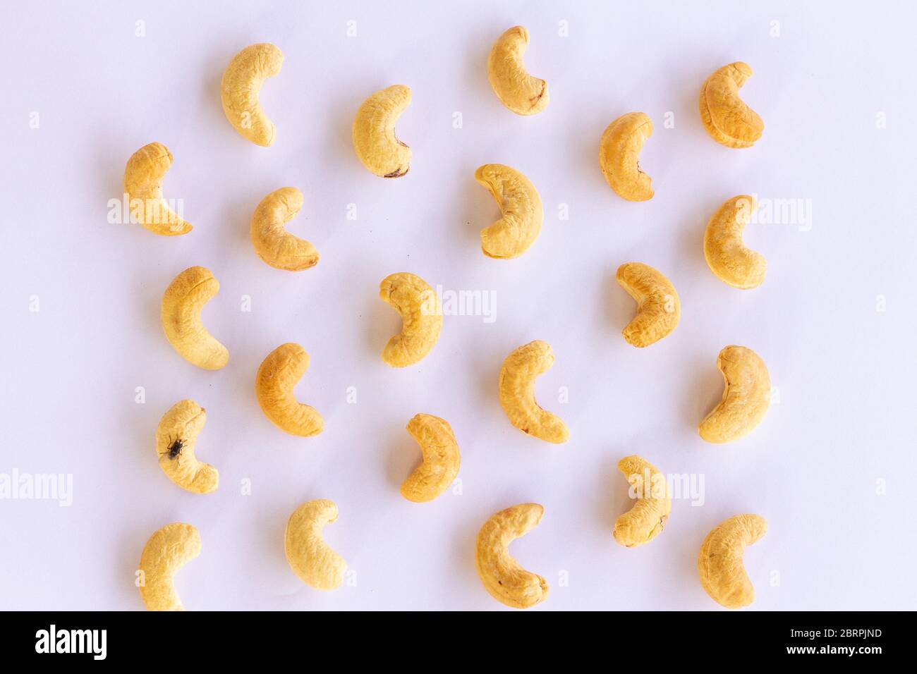 Roasted Cashew nuts isolated on white background with clipping path and ...