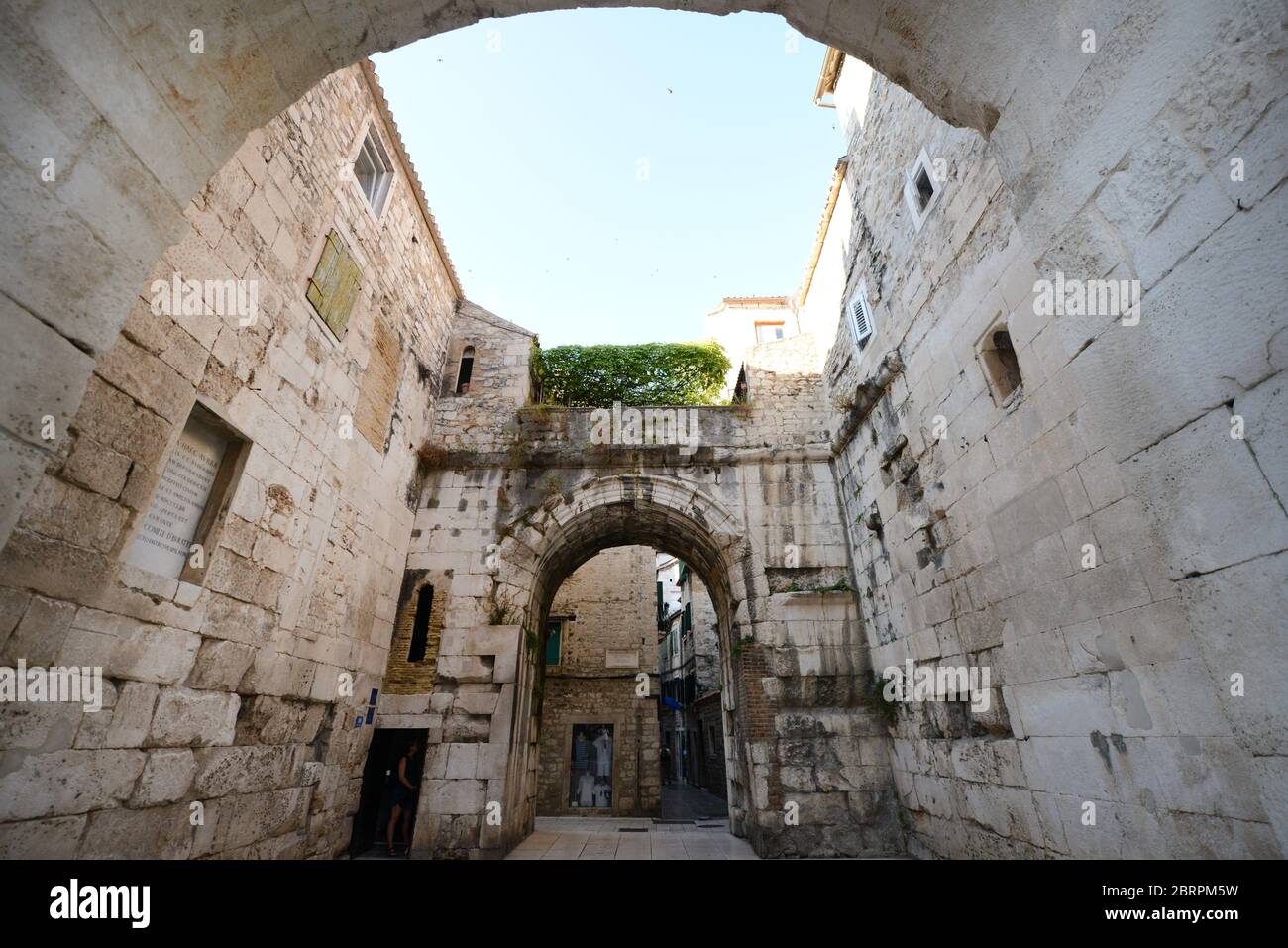 Roman ruins by the Saint Domnius cathedral in the Diocletian palace in ...