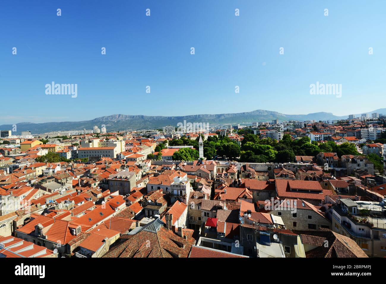 A view of the old city of Split from the top of the Saint Domnius ...
