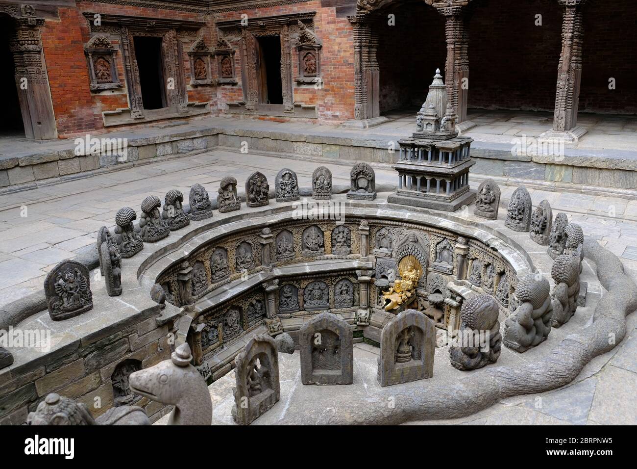Lalitpur Nepal - Sundari Chowk courtyard with water cistern Tusha Hiti ...
